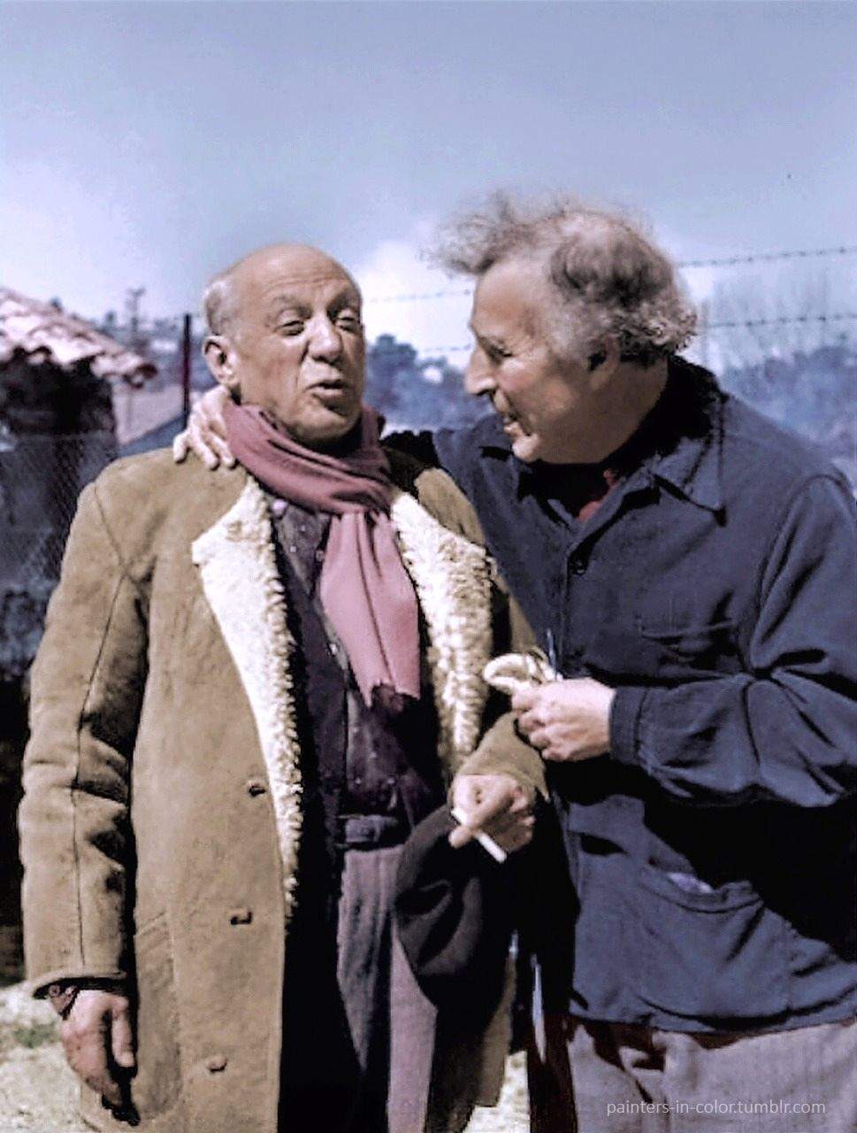 Solve Pablo Picasso and Marc Chagall, 1955 jigsaw puzzle online with ...