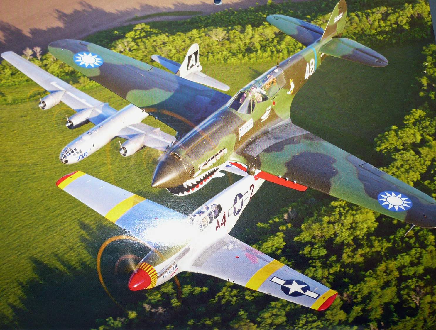 Solve Red tails trio in formation . . . . . jigsaw puzzle online with ...
