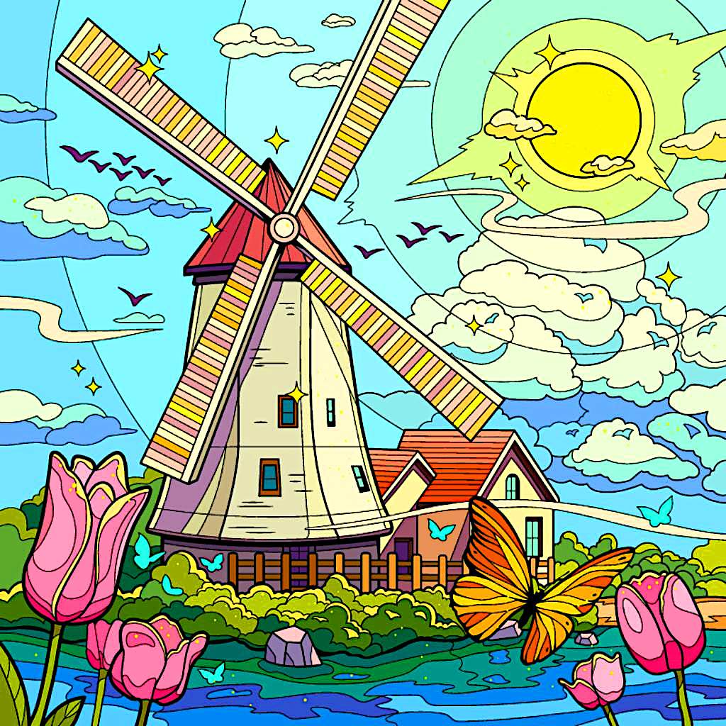 Solve Windmill jigsaw puzzle online with 64 pieces
