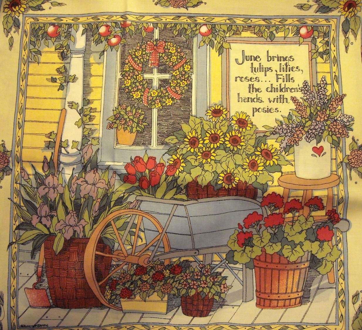 Solve Susan Winget June Garden Art jigsaw puzzle online with 72 pieces