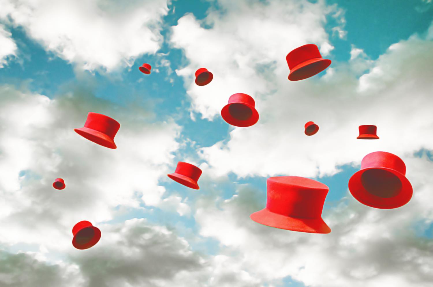 Jigsaw Puzzle | flying hats | 70 pieces | Jigidi