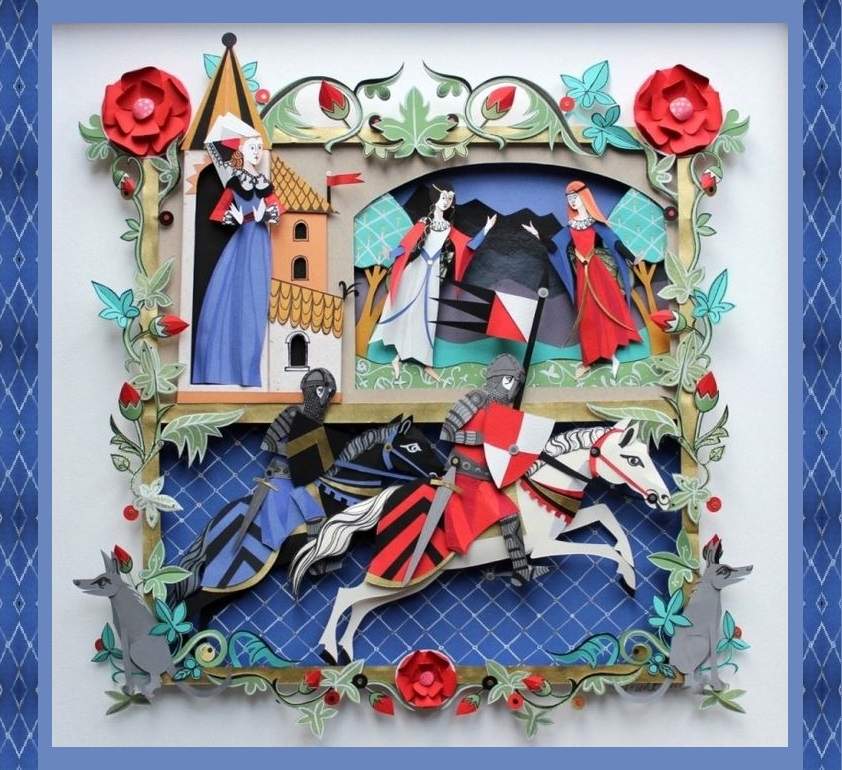 Solve Knights and Ladies jigsaw puzzle online with 110 pieces