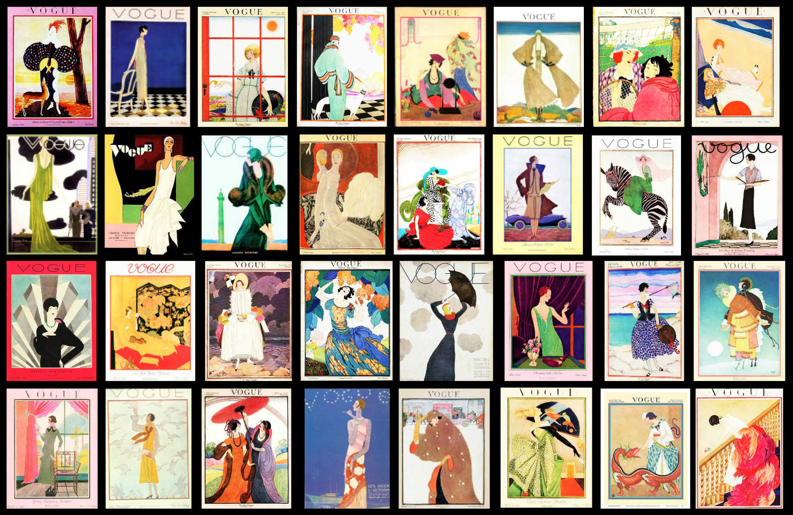 Solve ART DECO VOGUE MAGAZINE COVERS jigsaw puzzle online with 260 pieces