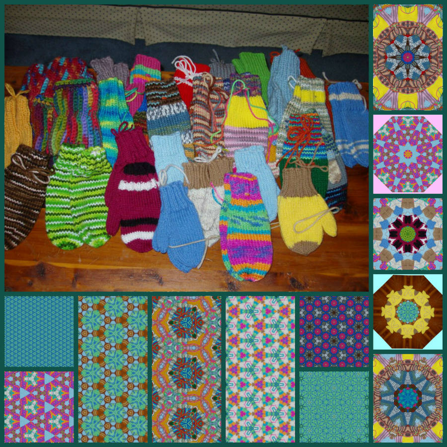 Solve Knit Wits Mittens Collage: Small jigsaw puzzle online with 36 pieces