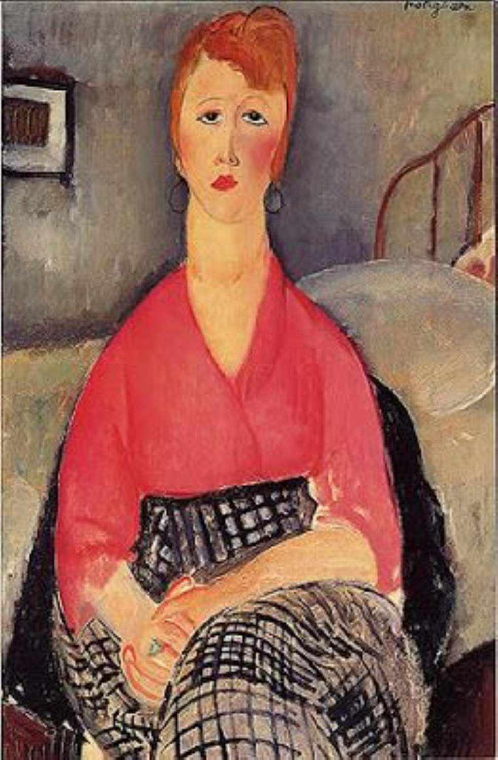 Solve Lady in Pink Blouse - Amedeo Modigliani jigsaw puzzle online with ...