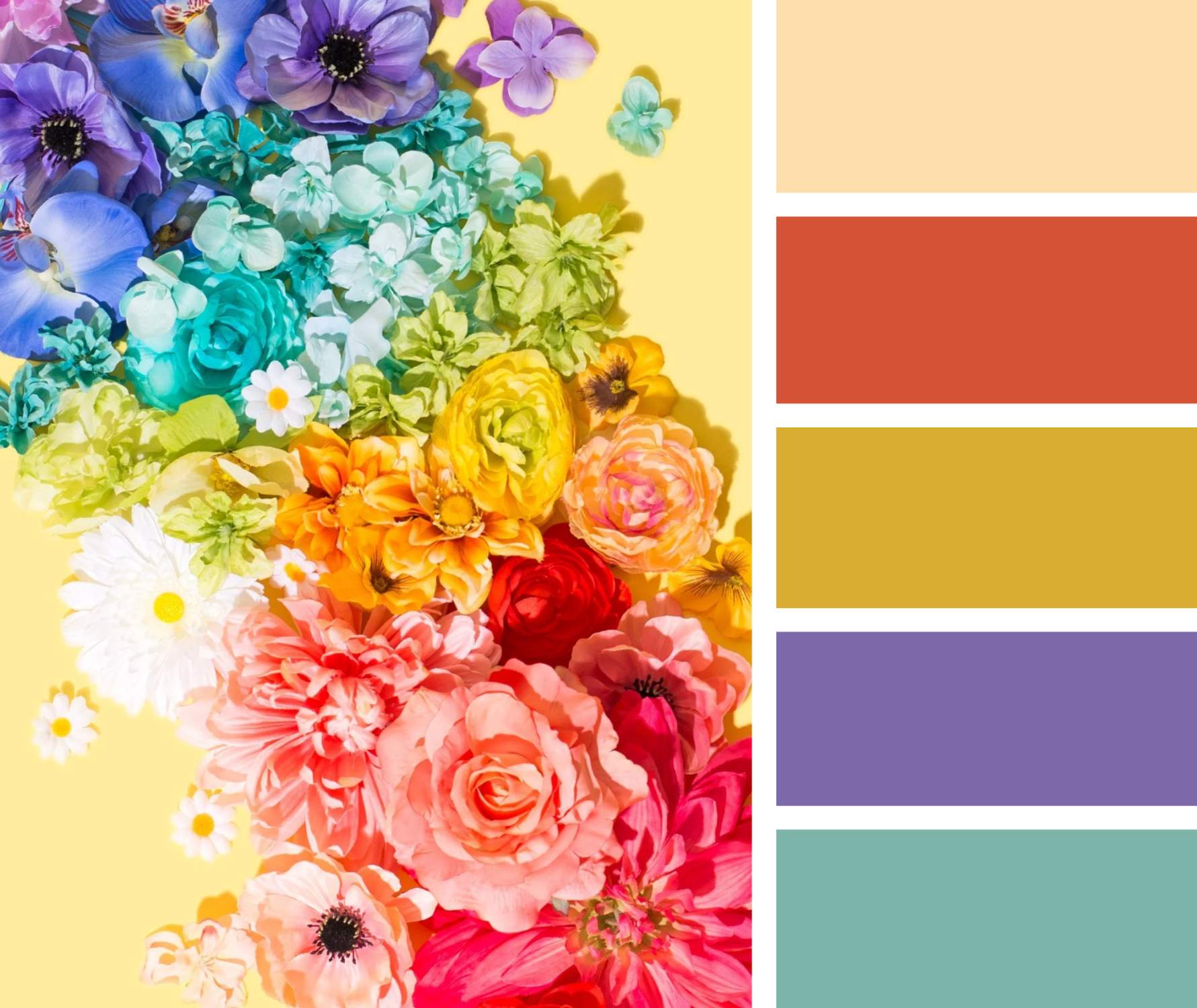 Solve Flower Rainbow jigsaw puzzle online with 180 pieces