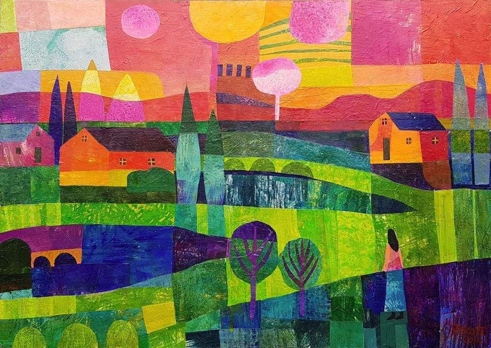 Solve Desert Sunset -- Jo Scott Art jigsaw puzzle online with 54 pieces