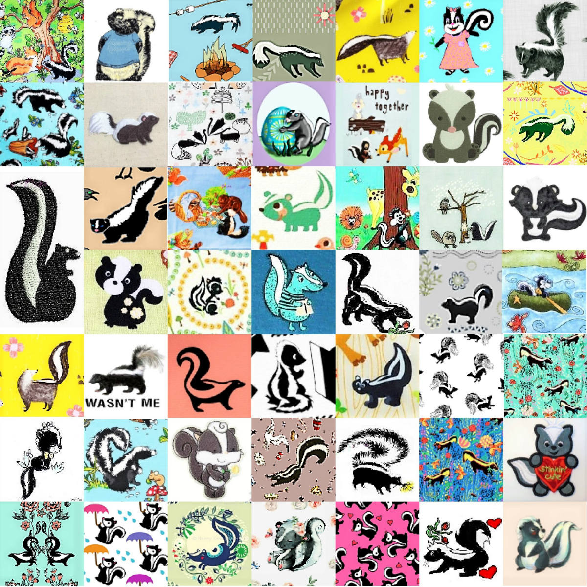 Solve PATCHWORK SKUNKS 2 -- INSPIRED BY YESTERDAY jigsaw puzzle online ...