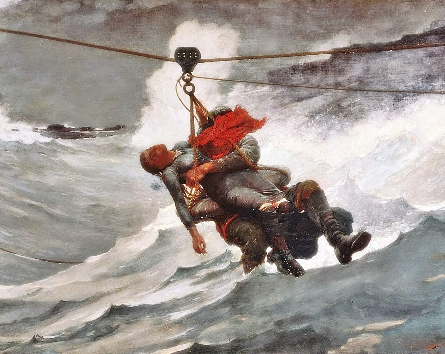 Solve Winslow Homer - The Life-Line jigsaw puzzle online with 180 pieces