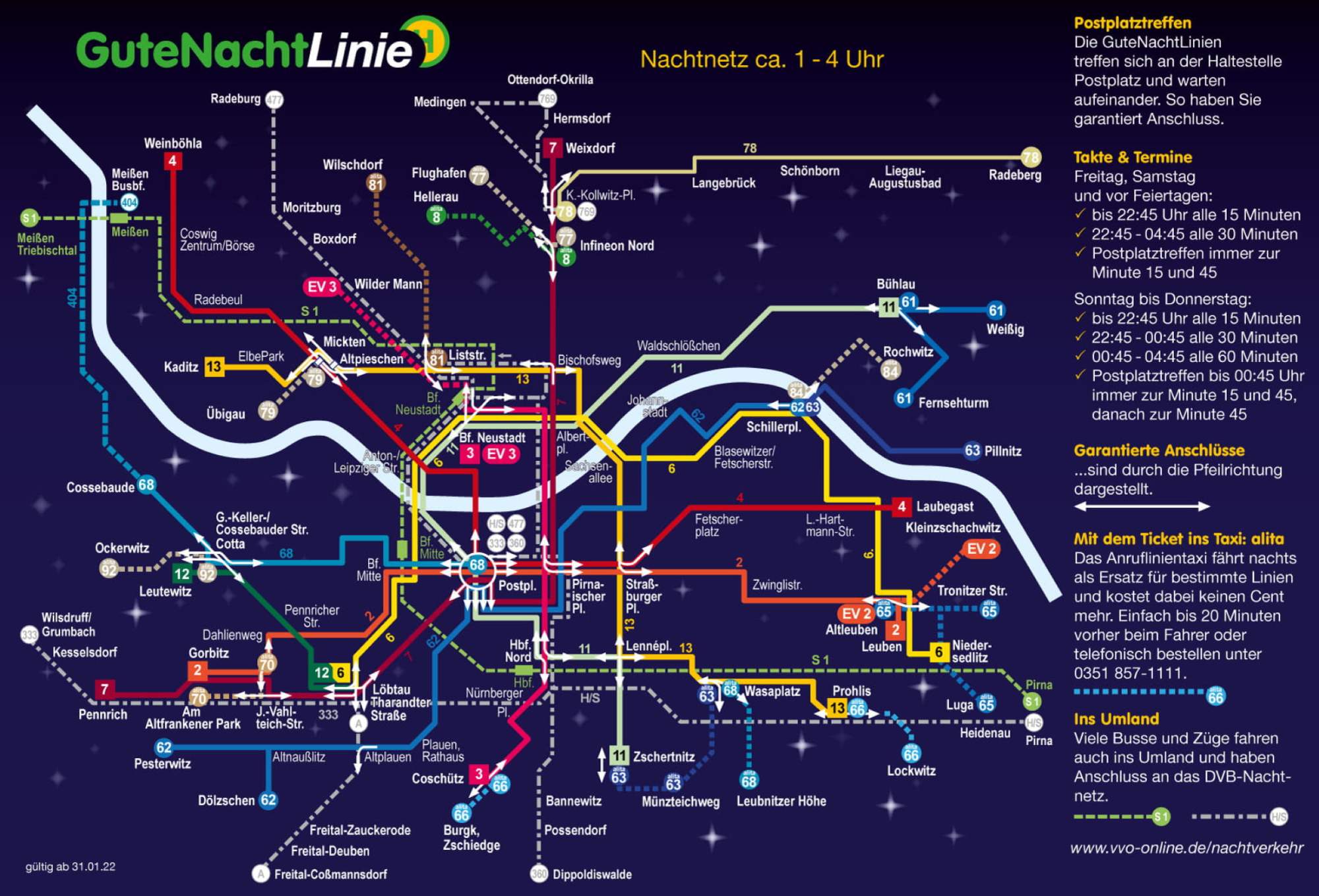 Solve Dresden Night Transit Map jigsaw puzzle online with 176 pieces