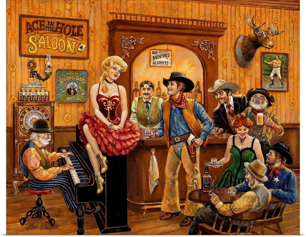 Solve Wild Wild West Saloon by Lee Dubin jigsaw puzzle online with 63 ...