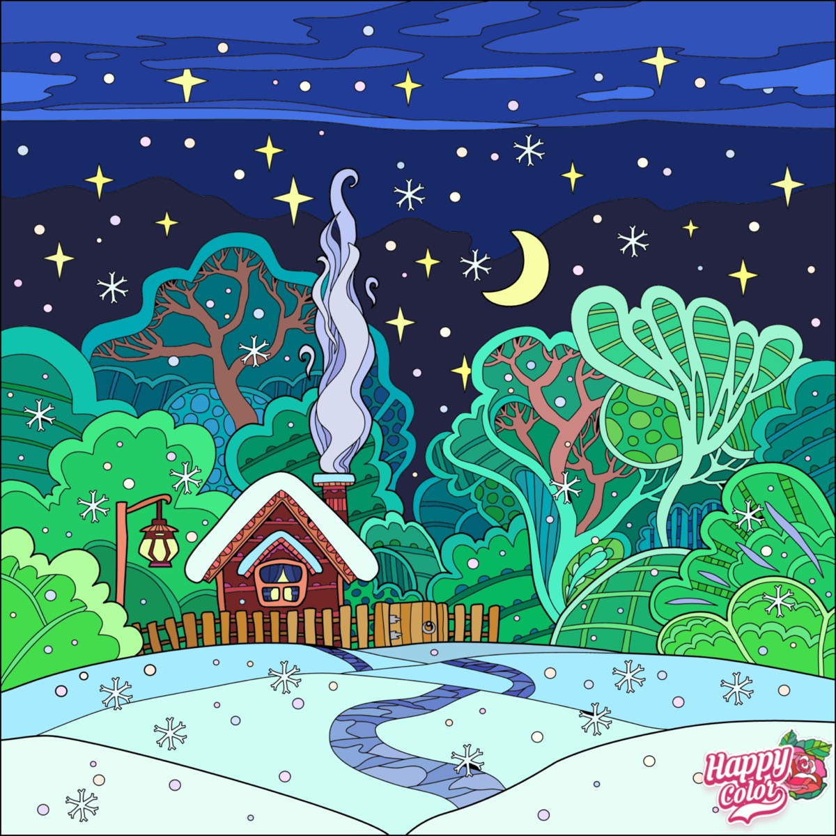 Solve Snowy night 400 jigsaw puzzle online with 400 pieces