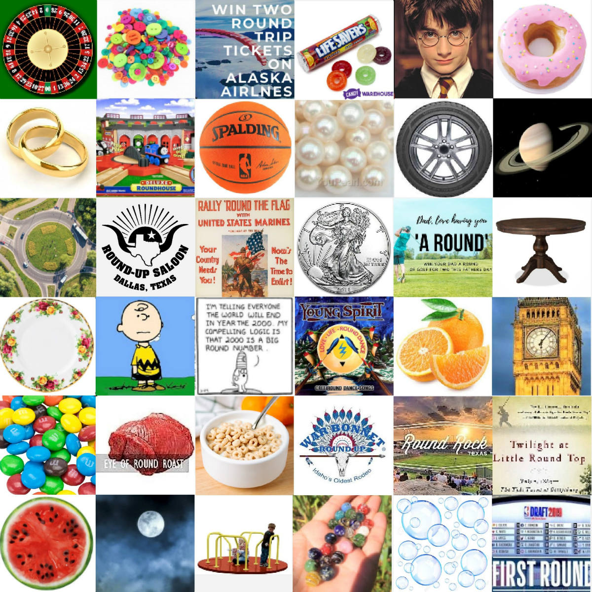 Solve ROUND THINGS jigsaw puzzle online with 256 pieces