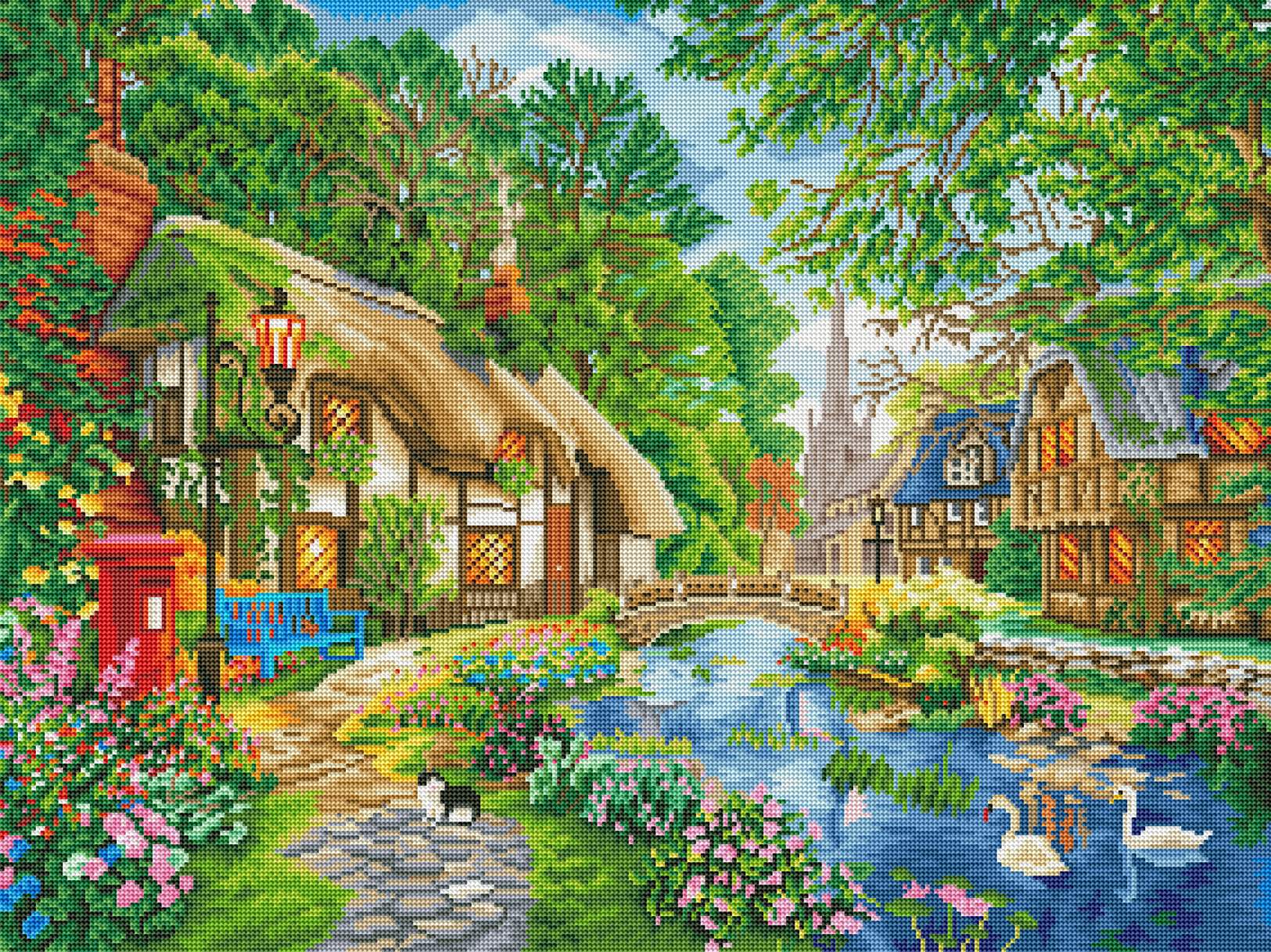 Solve cottage-way-lane! jigsaw puzzle online with 130 pieces