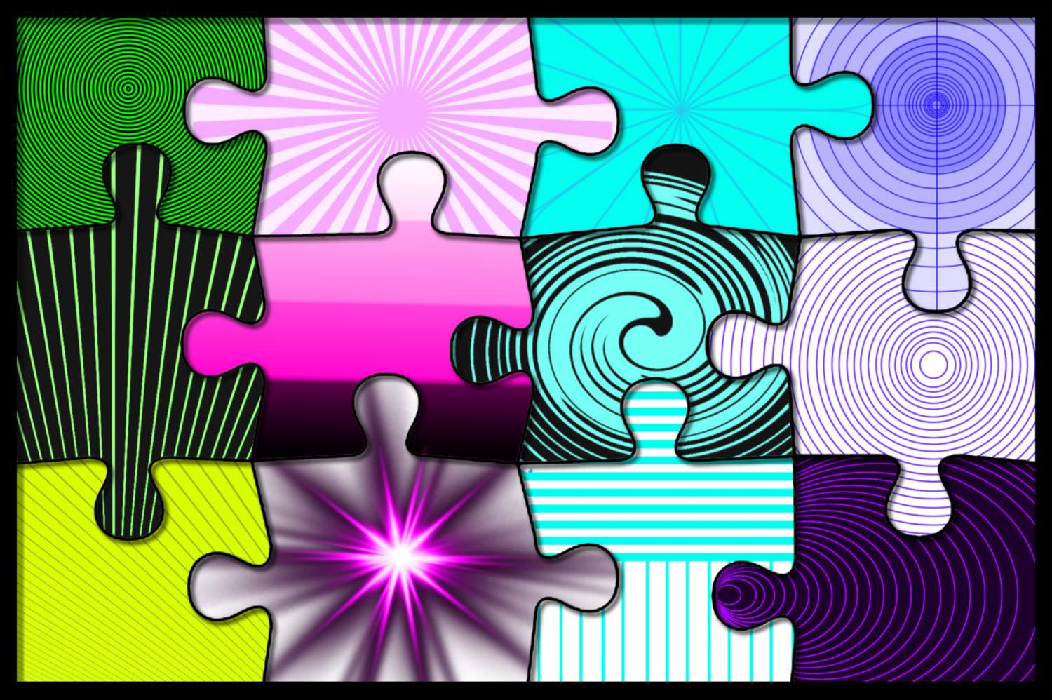Solve Colorful Puzzle Fun jigsaw puzzle online with 96 pieces