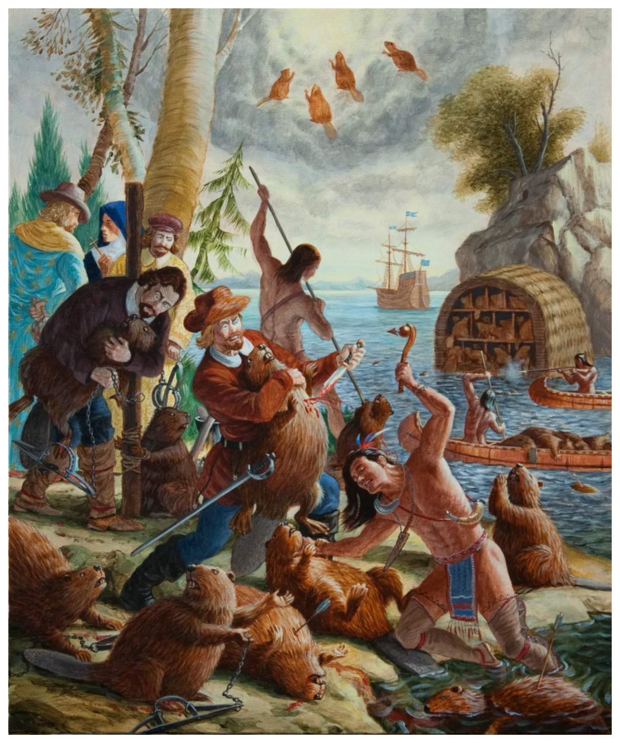 Solve Study for Les Castors Du Roi ~ Kent Monkman (Cree) jigsaw puzzle ...