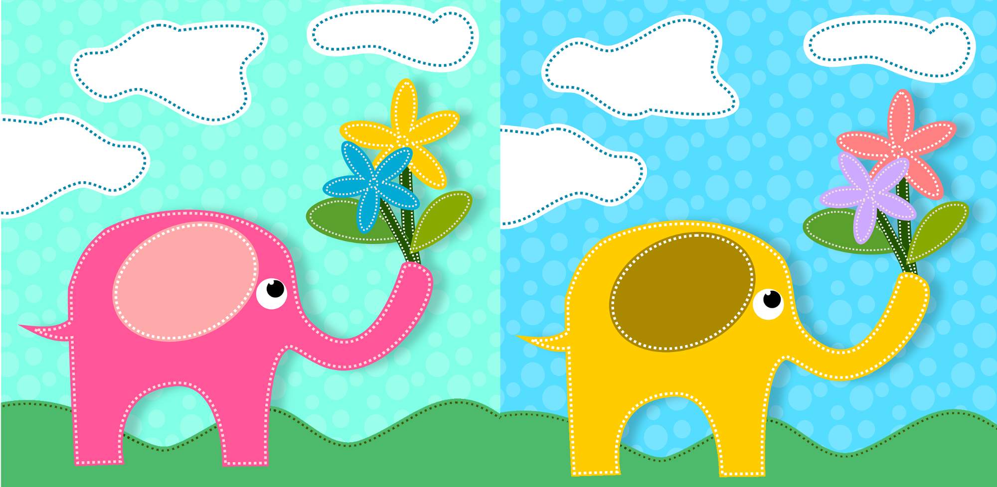 Jigsaw Puzzle | Elephant doubled | 136 pieces | Jigidi