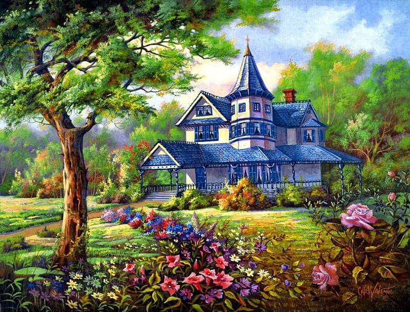 Solve HD-wallpaper-victorian-misty-rose-house-grass-rose-victorian ...