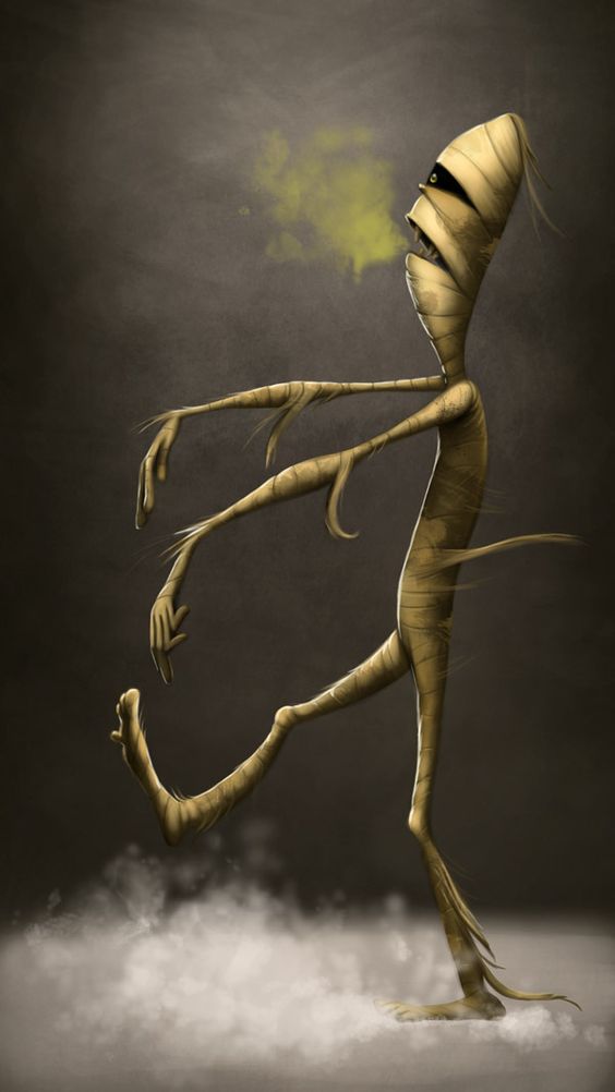 Solve mummy walking jigsaw puzzle online with 112 pieces