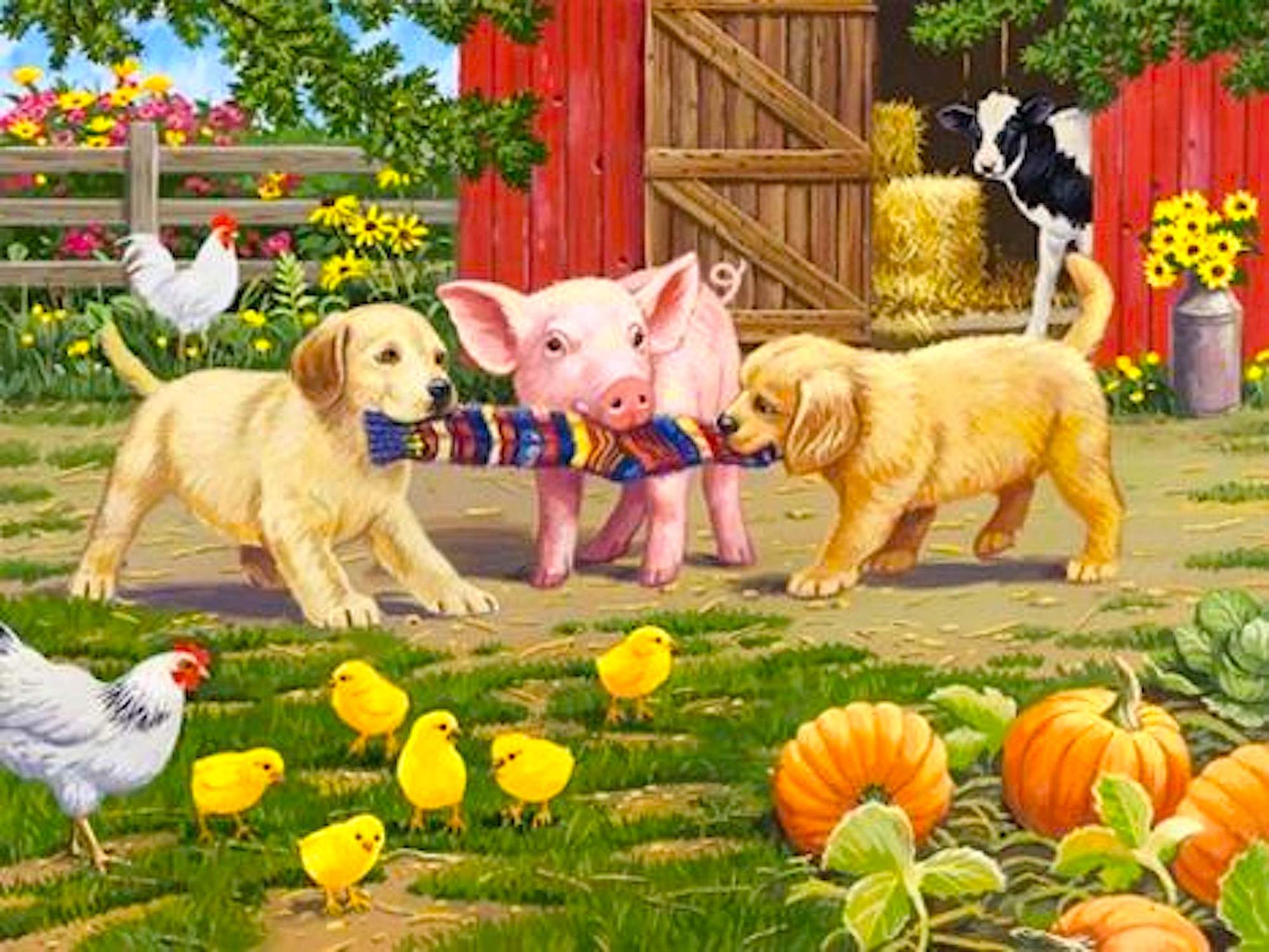 Solve Barnyard Fun jigsaw puzzle online with 588 pieces