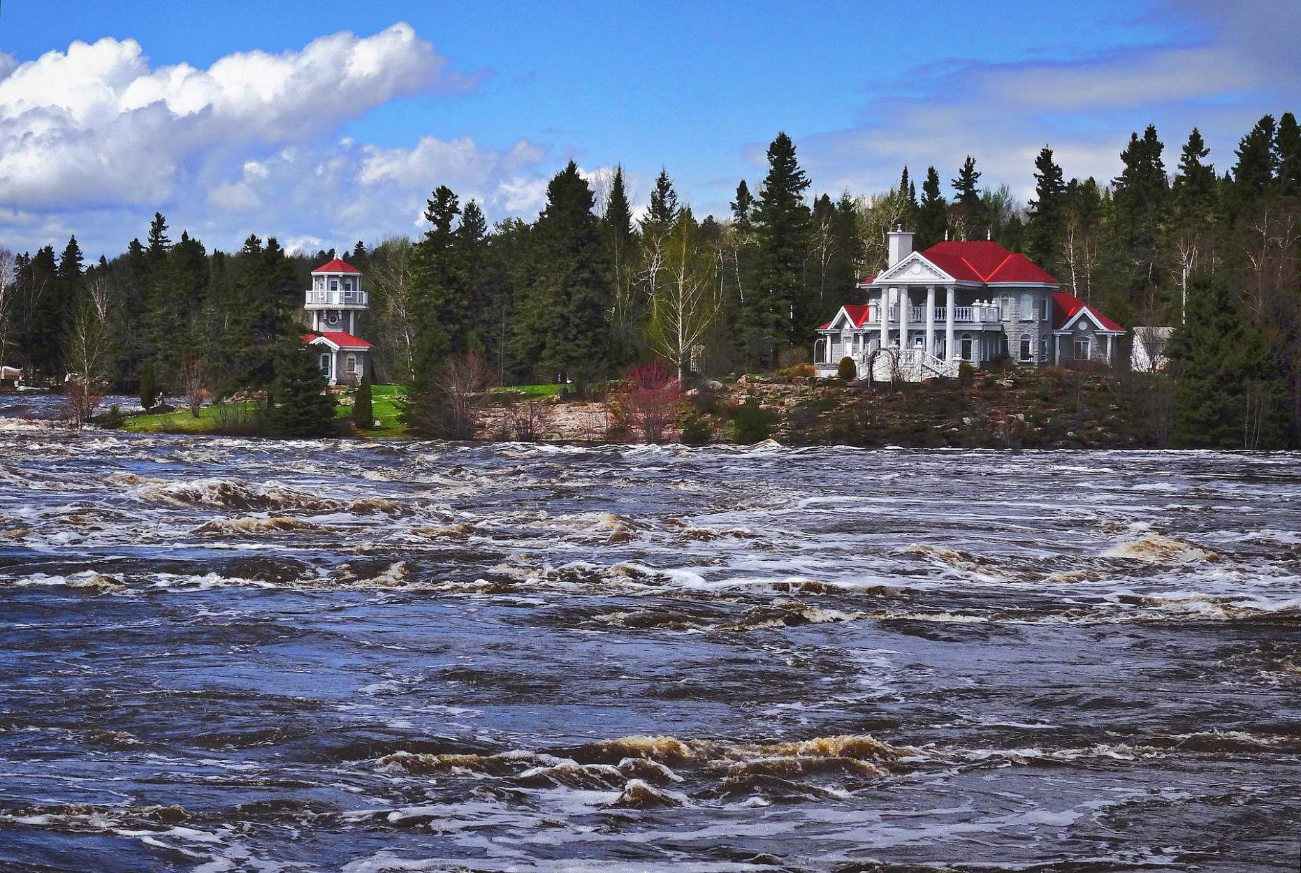 Solve La Rivière Mistassini/ The Mistassini River jigsaw puzzle online ...