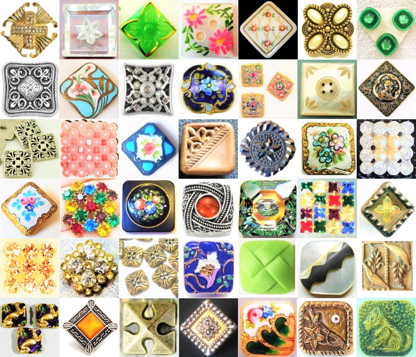 Solve VINTAGE SQUARE BUTTONS 9 jigsaw puzzle online with 378 pieces