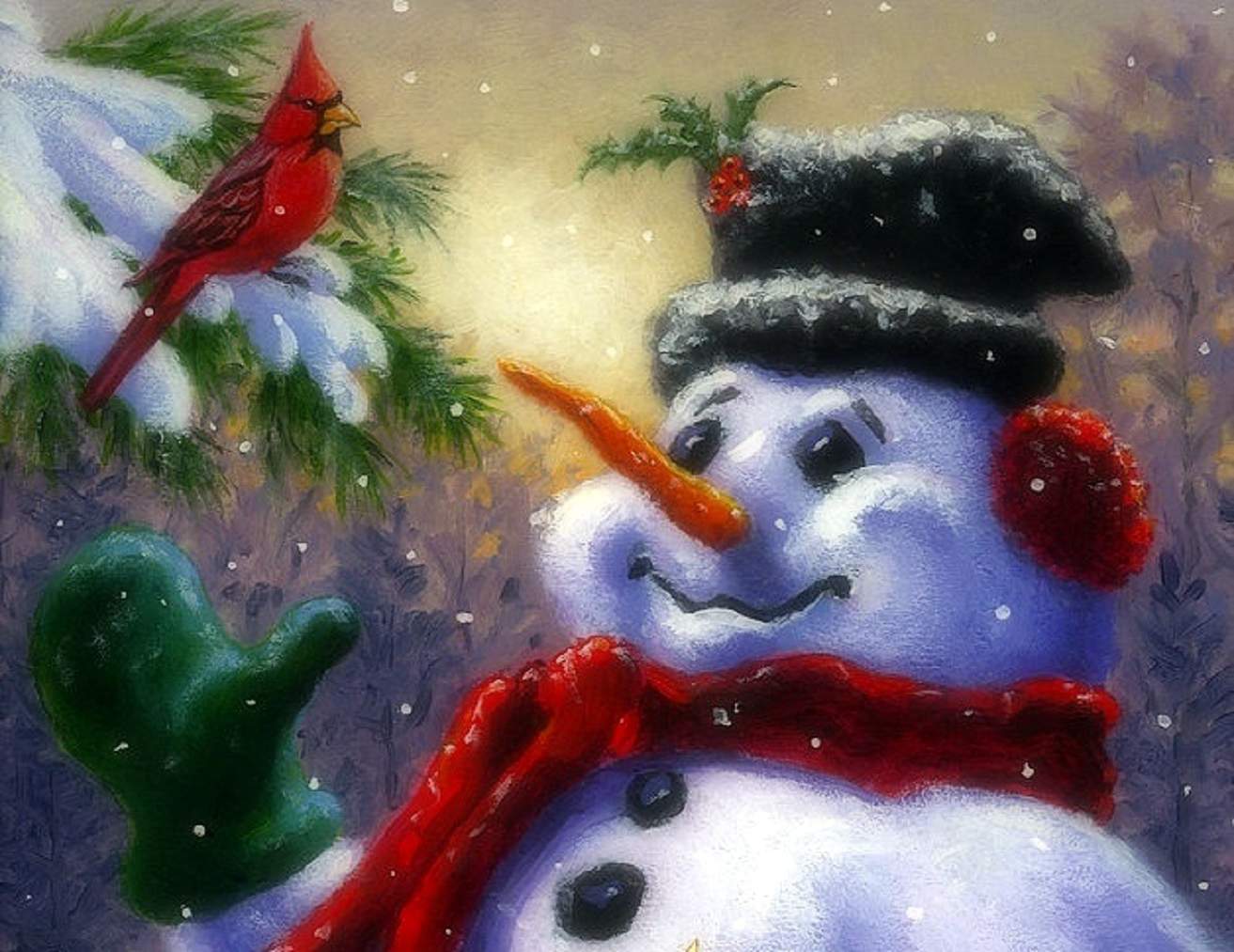 Solve Snowman jigsaw puzzle online with 30 pieces