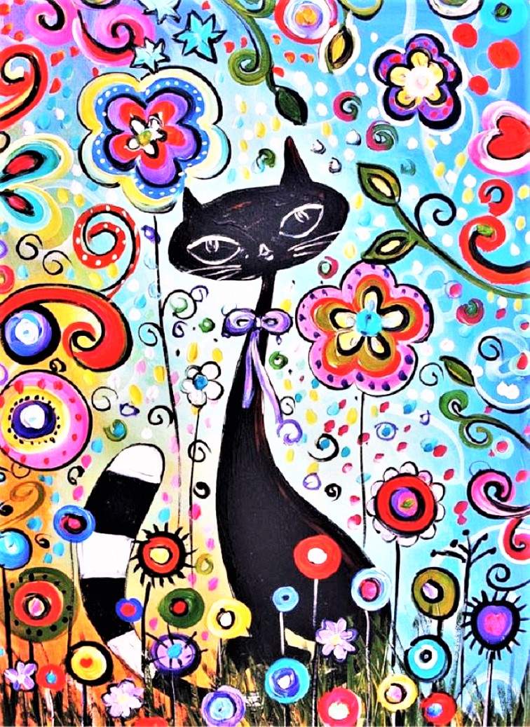 Solve Feline Poses jigsaw puzzle online with 204 pieces