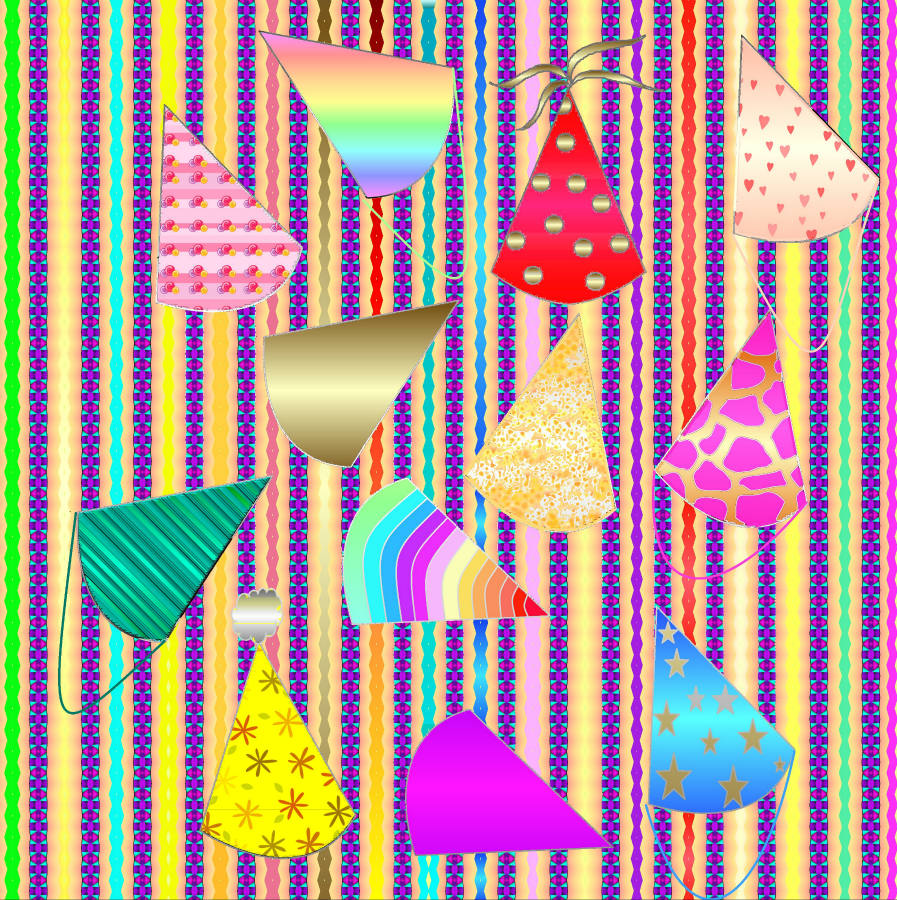 Solve PARTY HATS jigsaw puzzle online with 36 pieces