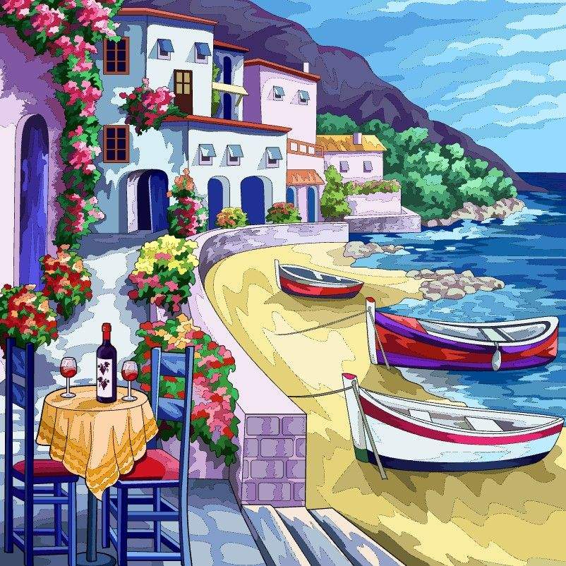 Solve Peaceful Seaside jigsaw puzzle online with 81 pieces